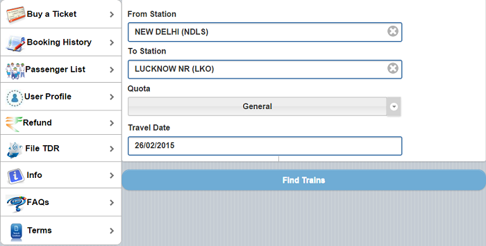 Irctc Reservation Seat Availability Booking Train Ticket On A